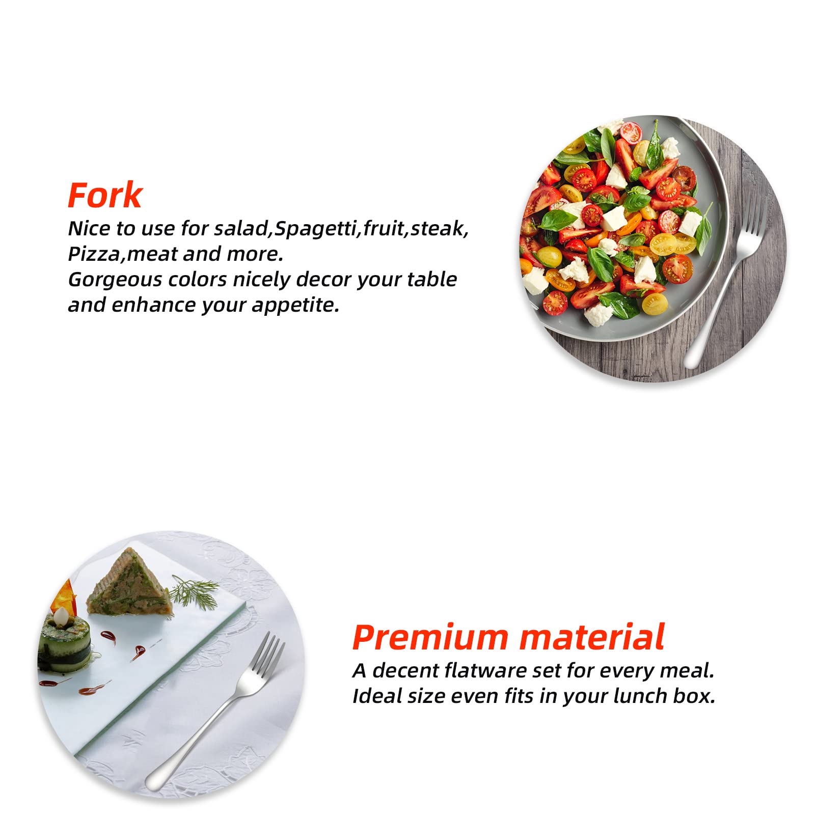 24 Pieces Salad Forks Silverware Set, Stainless Steel Flatware with, 6.8 inch Metal Cutlery for Home Kitchen and Restaurant, Dishwasher Safe