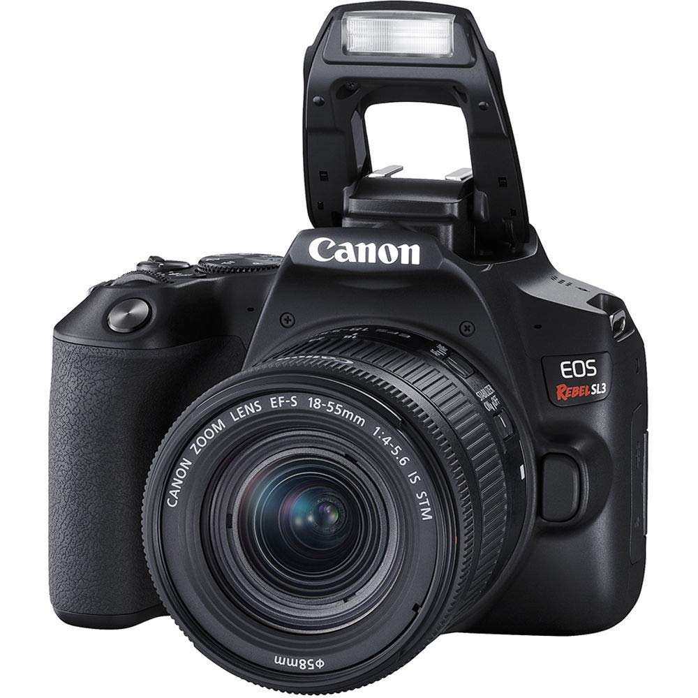 Canon EOS Rebel SL3 DSLR Camera (Black) with 18-55 IS STM 3453C002 USA 17pc Must Have Bundle: Includes – 32GB SanDisk Highspeed Memory Card + 50” Tripod + Professional Backpack + 3pc Filter Kit + More