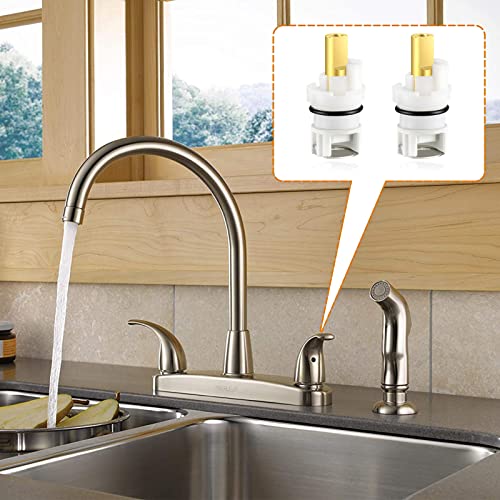 2 Pack RP25513 Faucet Stem Compatible for De-lta Faucet with RP4993 Seat and Spring Fit for Kitchen Two Handle Faucets De-lta Faucet Repair Kit