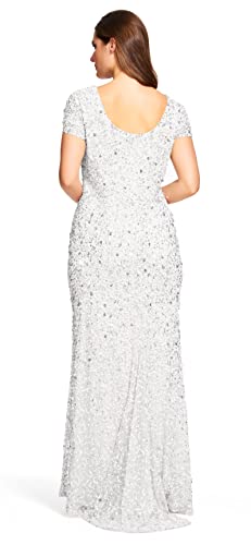 Adrianna Papell Women's Scooped Back Long Dress, Ivory, 20
