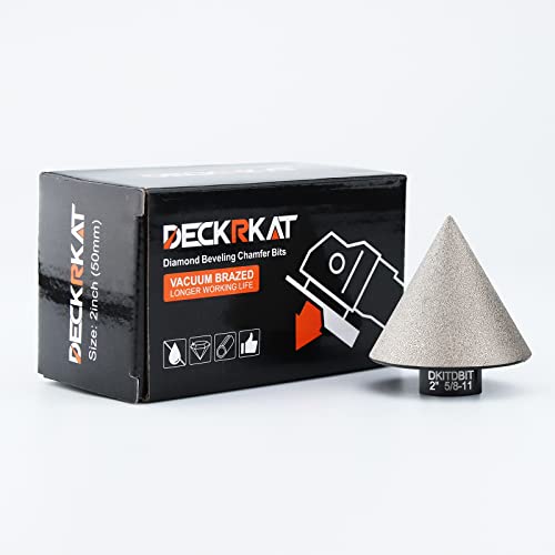 2β Diamond Beveling Chamfer Bit, 50mm Diamond Countersink Drill Bits Enlarging Trimming Holes in Porcelain Ceramic Granite Tiles with 5/8-11 Thread to 3/8β Hex Shank Adapter