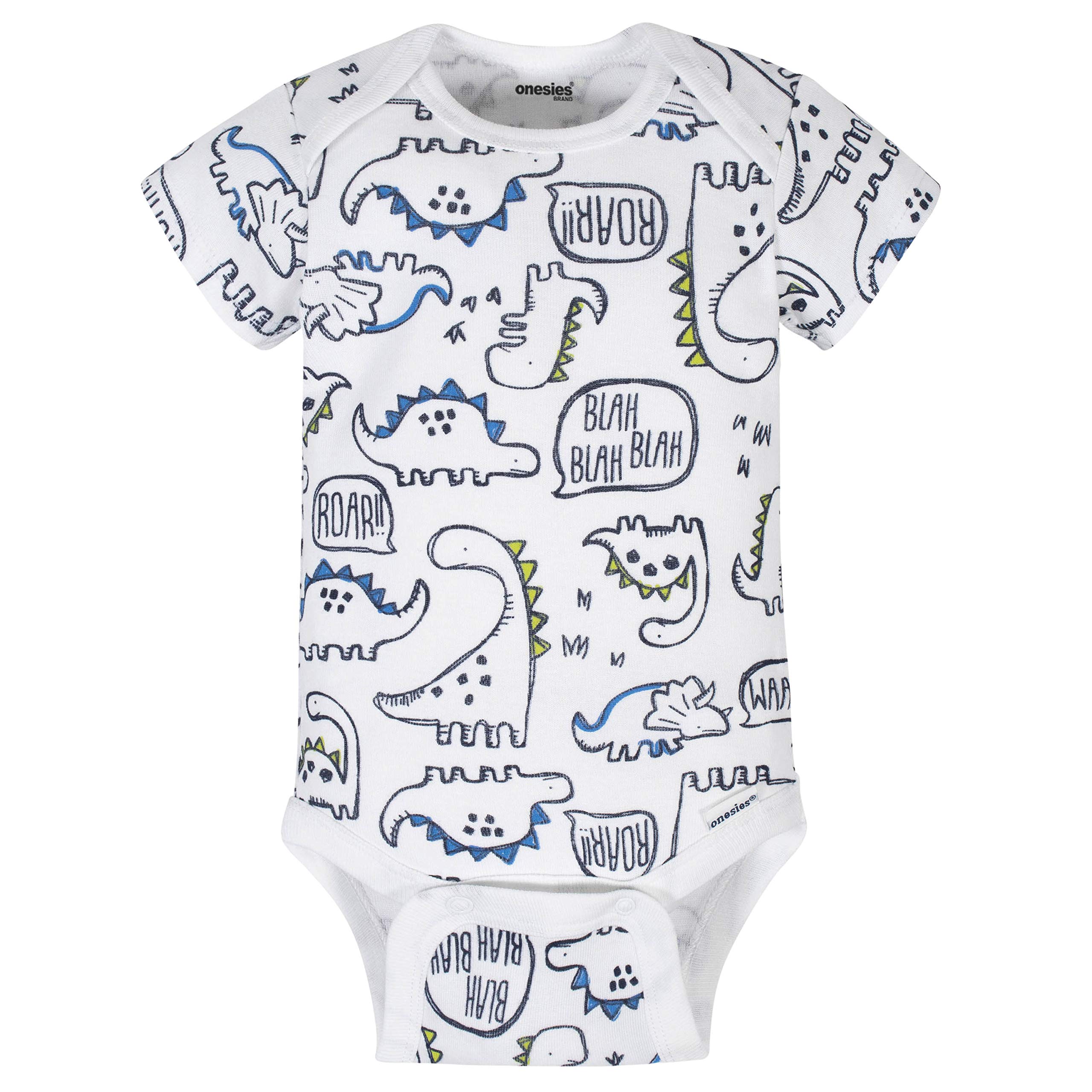 Onesies Brand Unisex Baby 3 Onesies 3 Pants Outfit Bundle Mix n Match Newborn to 12M, Grey Green Camo Dino, 3-6 Months