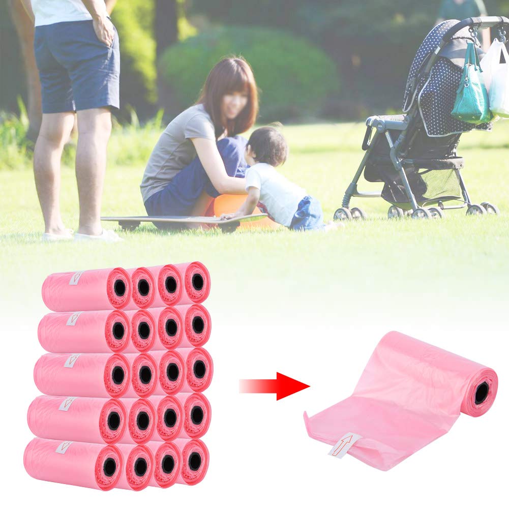 20 Rolls Diaper Bags, 28 x 17 x 2 cm Diaper Bag Waste Pick Up Bag for Newborn, Helpful Baby Item,
