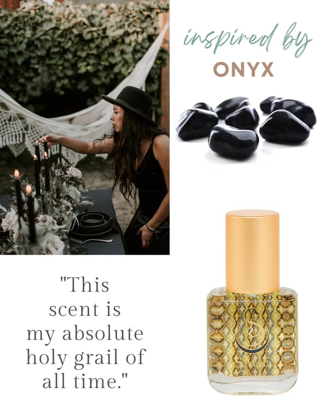 Onyx Organic Perfume Oil Extract Roll-On by Sage- 1/4 oz, Vegan & Cruelty-Free, Earthy Scent, Black Coconut, Vanilla, Oakmoss