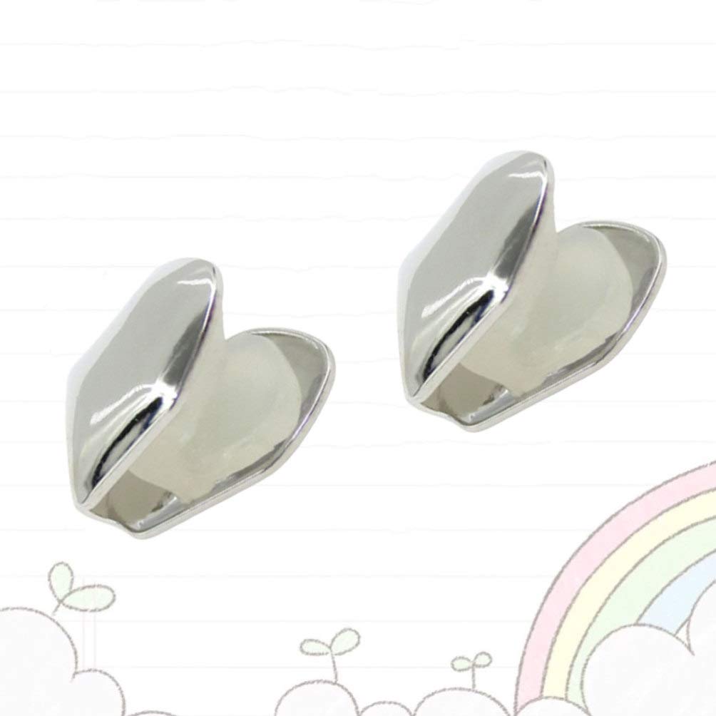 EXCEART 4pcs Silver Plated Small Single Tooth Cap Hip Hop Teeth Grill Decoration