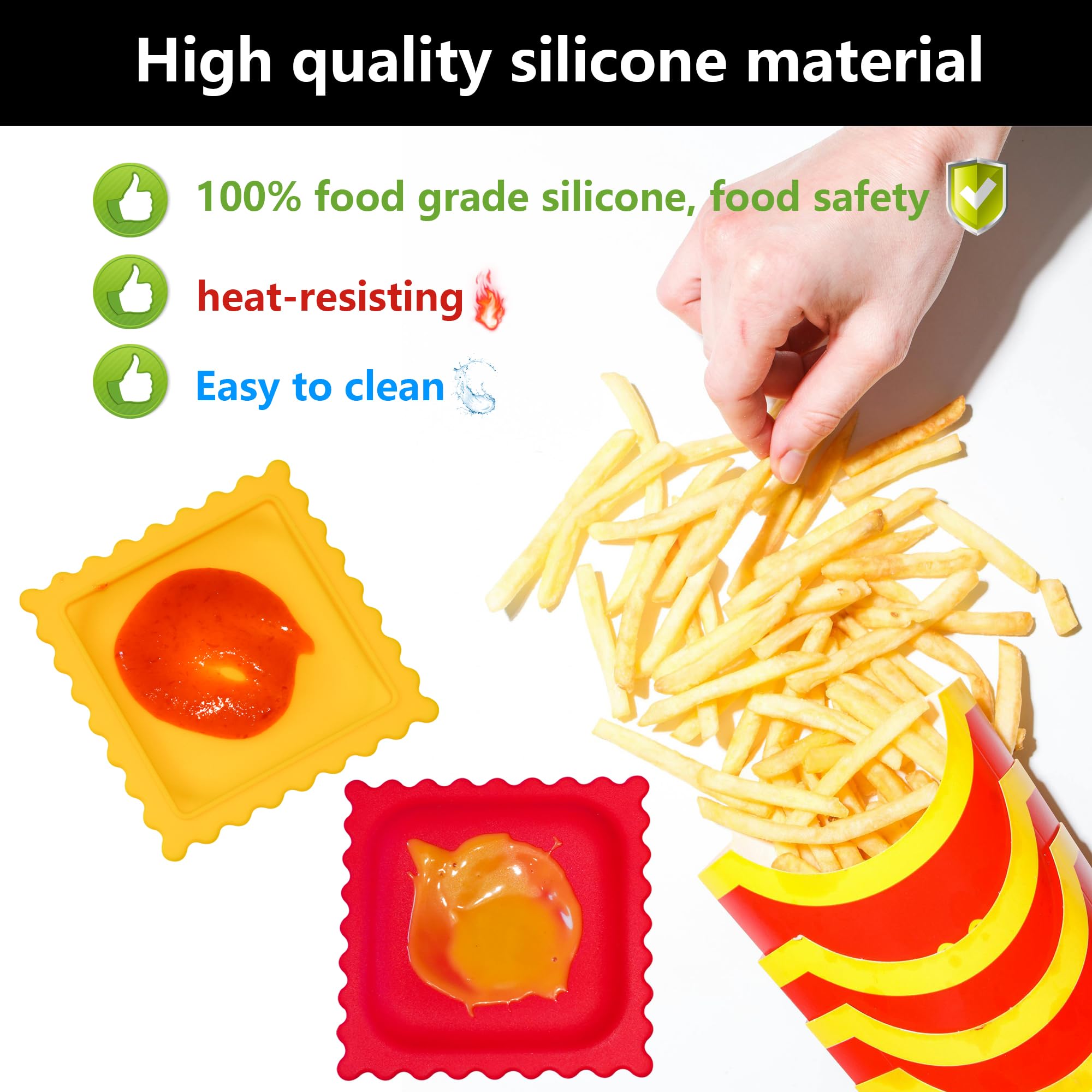 2 sets Silicone Spoon Rest for Stove Top,Spatula Rest for Stove Top,Silicone Spoon Holder for Stove Top,spatula holder for counter,sauce cups,Soy sauce dish,Dipping bowls(Yellow + Red)