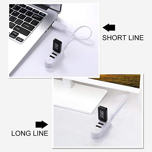 Lysee Data Cables - 3usb Multi-Function 3A Charger Converter spliltter Extension line Expansion Multi-Port HUB hub for Laptop - (Color: White, Cable Length: 30CM)