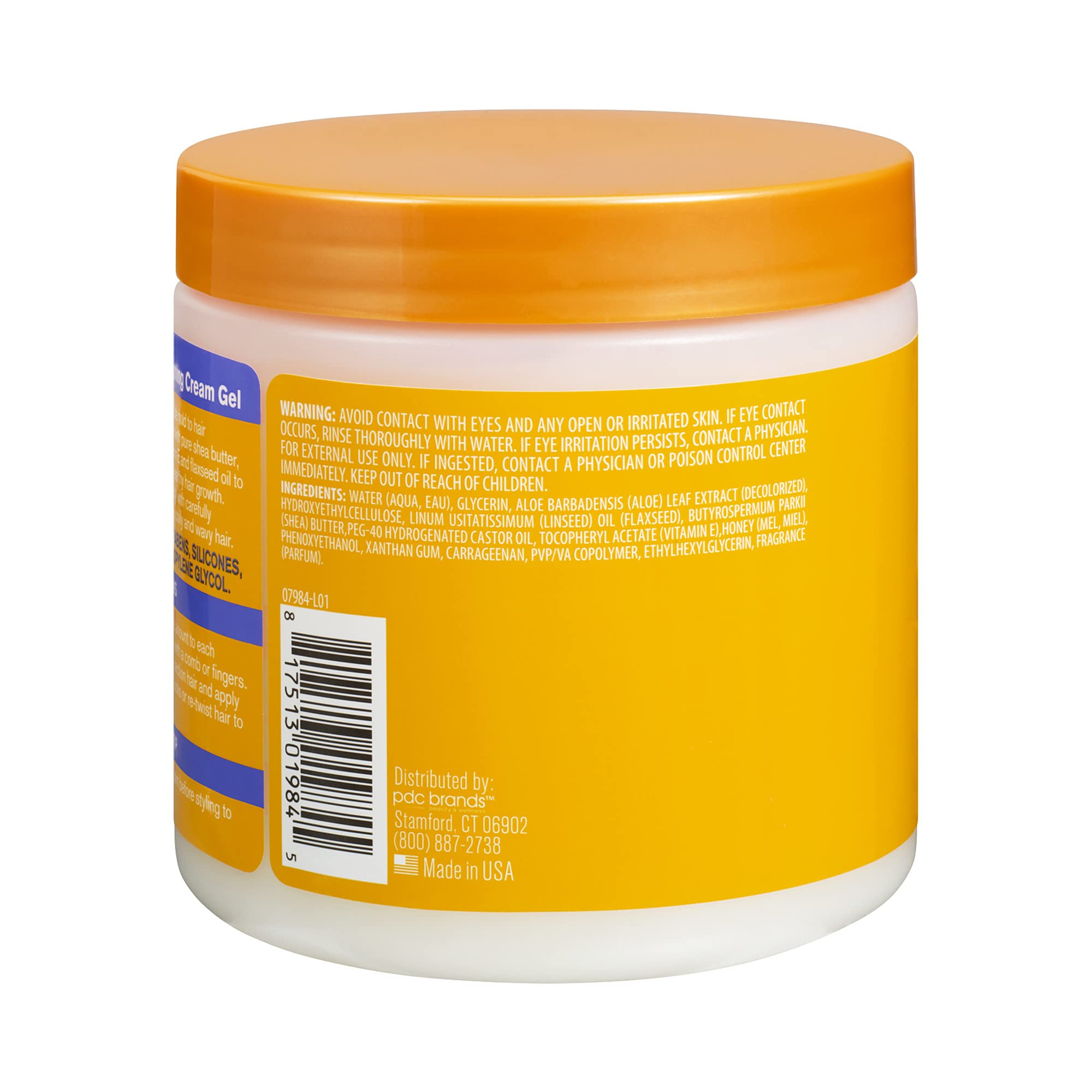Cantu Flaxseed Styling Cream Gel with Aloe, Honey, Shea Butter & Vitamin E 16 oz