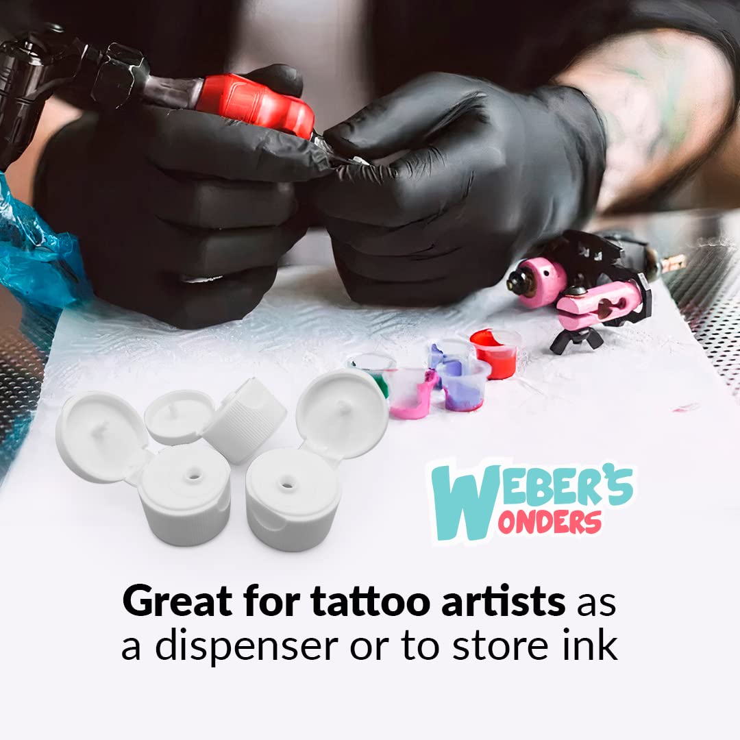 24/410 White Replacement Flip-Top Dispensing Caps - For Squeeze Bottles - Neck Diameter 24mm (12)