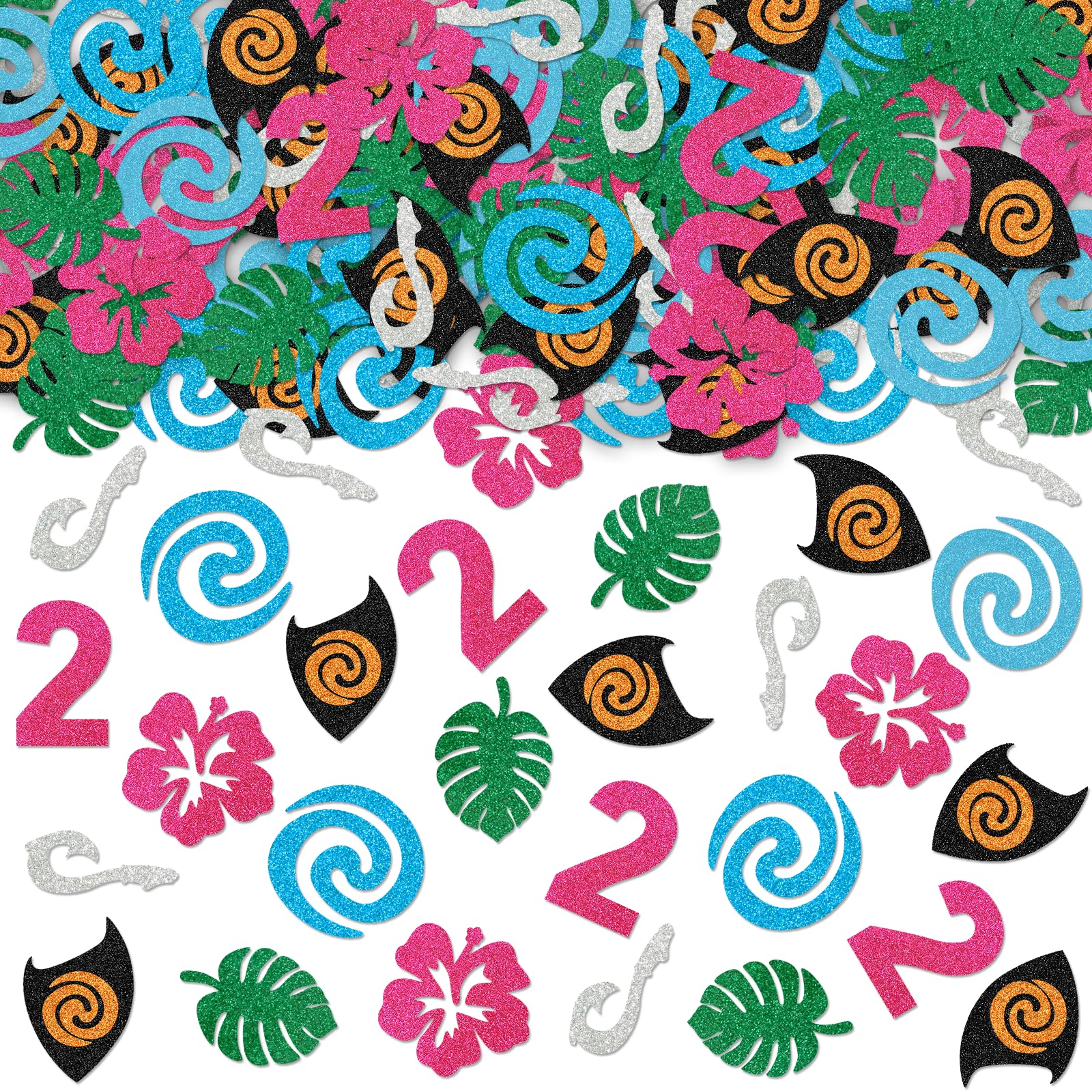 200Pcs Moana Birthday Decorations Moana Birthday Confetti for Moana Two Birthday Table Decorations Moana Luau Hawaiian Theme Birthday Party Table Decor