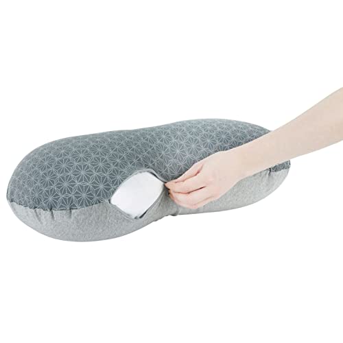 Babymoov Mom & Baby Pillow | Ultra Soft Cushion for Sleeping, Reading, Leg Support, Pregnancy, Nursing & Breastfeeding Gray 22x12x6.5 Inch (Pack of 1)