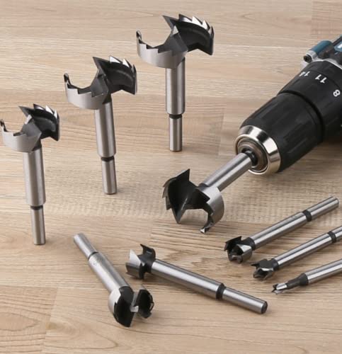 15PCS Forstner Drill Bit Set with Wooden Storage Case, 10-50mm 2/5-2in Round Shank Woodworking Hole Saw Drilling Cutting Tool KitsĀ