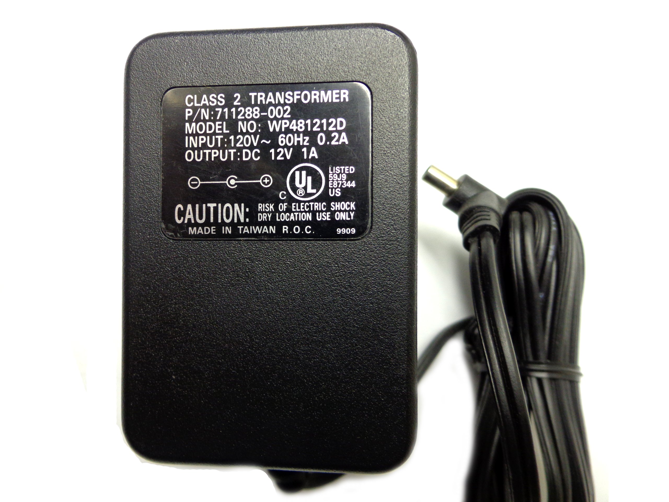 AC-DC ADAPTER 12VOLTS DC @ 1AMP 2.5mm MALE DC POWER PLUG