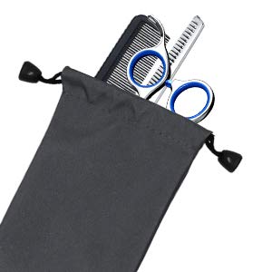 Hair Cutting Scissors Shears Set, ekuci Professional Home Haircutting Scissors Thinning Shears Kit with Free Comb and Storage Bag for Men Women Home Salon Barber Cut Kit (Silver)