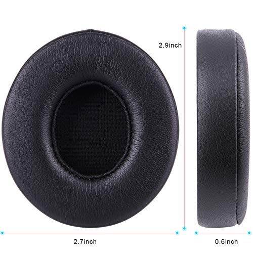 Professional Replacement Ear Pads,Earpads Compatible with Beats Solo 2 & Solo 3 Wireless On-Ear Headphones,Soft Protein Leather,Noise Isolation Memory Foam,Strong Adhesive Tape,2 Pieces