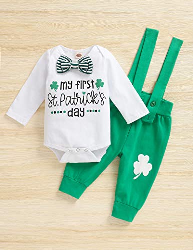 oklady My First St Patricks Day Baby Boy Outfit Gentleman Romper with Suspender Pants 1st st Patricks Outfits Sets