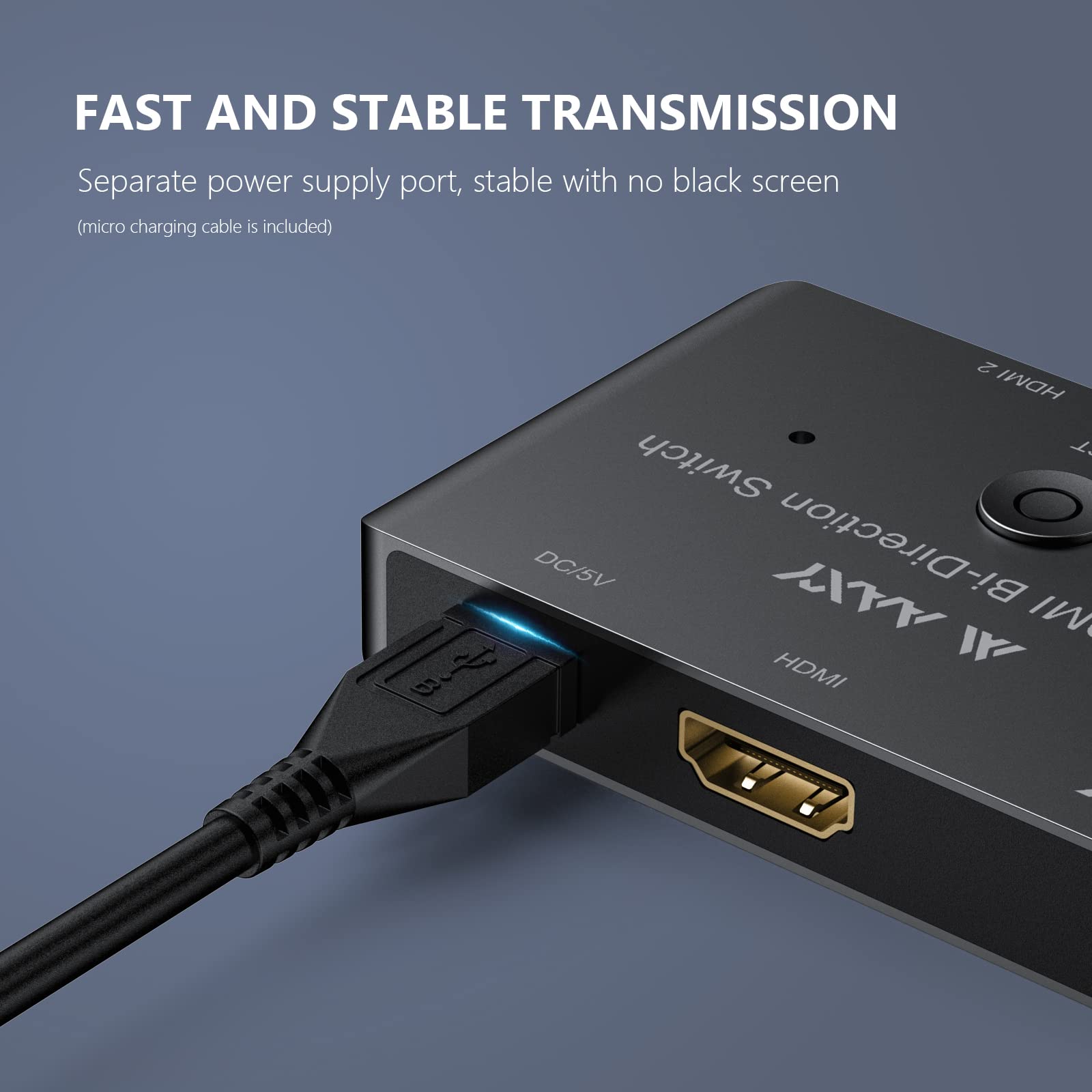 8K HDMI Splitter【HDMI 2.1 Cable 4FT】, 8K@60Hz HDMI Switch, 48Gbps Bidirectional HDMI Switcher 2 in 1 Out, Support 4K@120Hz, Dynamic HDR, HDCP 2.3, Compatible with Xbox X/PS5/8K TV(Only one Monitor)