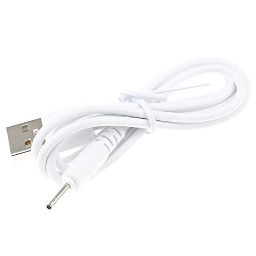 BabyValley DC Charger Compatible for Stylus Pen HyperGear H2O, for SoundBot SB510 3.0 Shower Speaker Barrel Jack 2.0mm Rechargeable USB Charging Cable for Mini S530, for NENRENT S570/Q13 (white1)