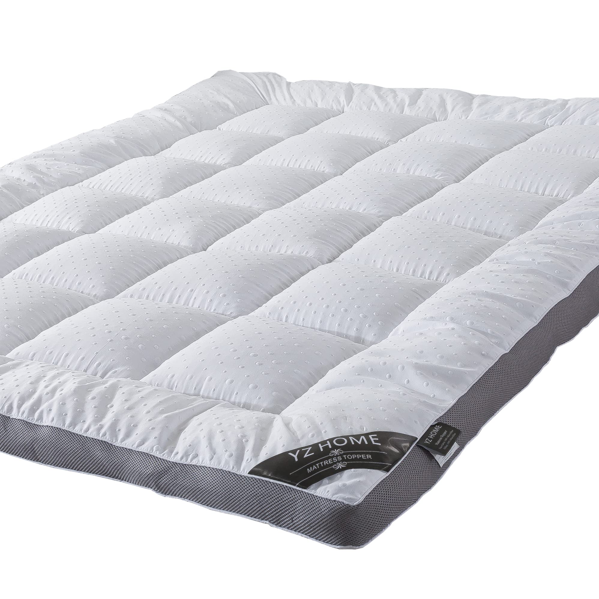 YZ HOMTEX Mattress Topper Mattress Pad Protector - Quality Plush Luxury Down Alternative Pillow Top - 3inch Extra Thick Mattress Cover (Twin XL), White