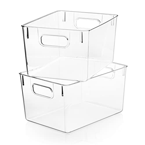 ClearSpace Plastic Storage Bins β Perfect Kitchen Organization or Pantry Fridge Organizer, and Bins, Cabinet Organizers