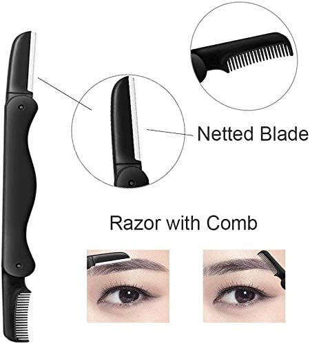 Eyebrow Scissors, 7 in 1 Eyebrow Kit, Professional Eyebrow Grooming Kits for Women, Including Brow Razors, Brush, Scissor, Tweezers, with Storage Box (1)