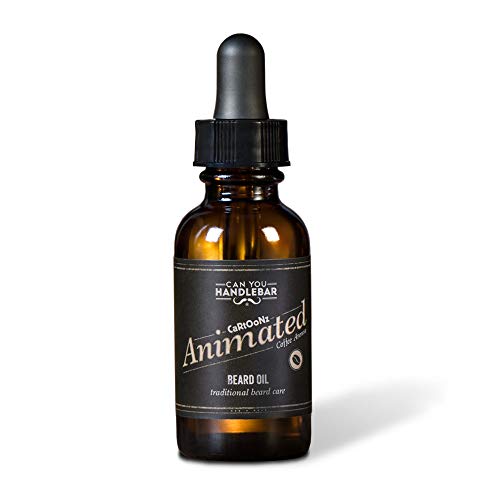 an You Handlebar Beard Oil for Men, Natural Beard Care Conditioner Moisturizer Softener Grooming Product, Animated Coffee Scent, 1oz Dropper Bottle