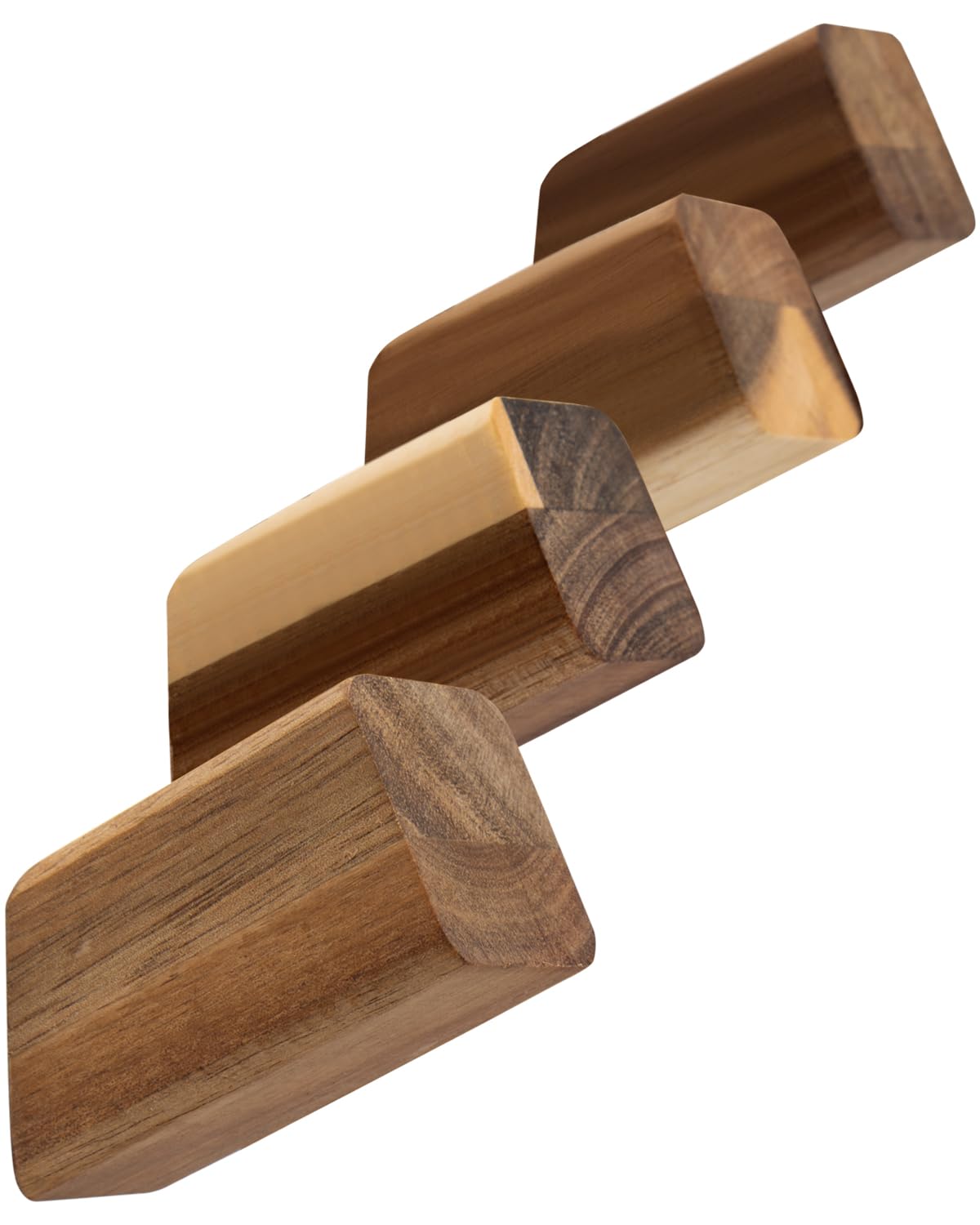 Acacia Wood Hooks, Natural Rectangular Hangers for Keys, Towels, Accessories – Functional Entryway, Bathroom Organizer – Sleek Wall Decor, Space-Saving Design – Perfect for Small Spaces, Modern Homes