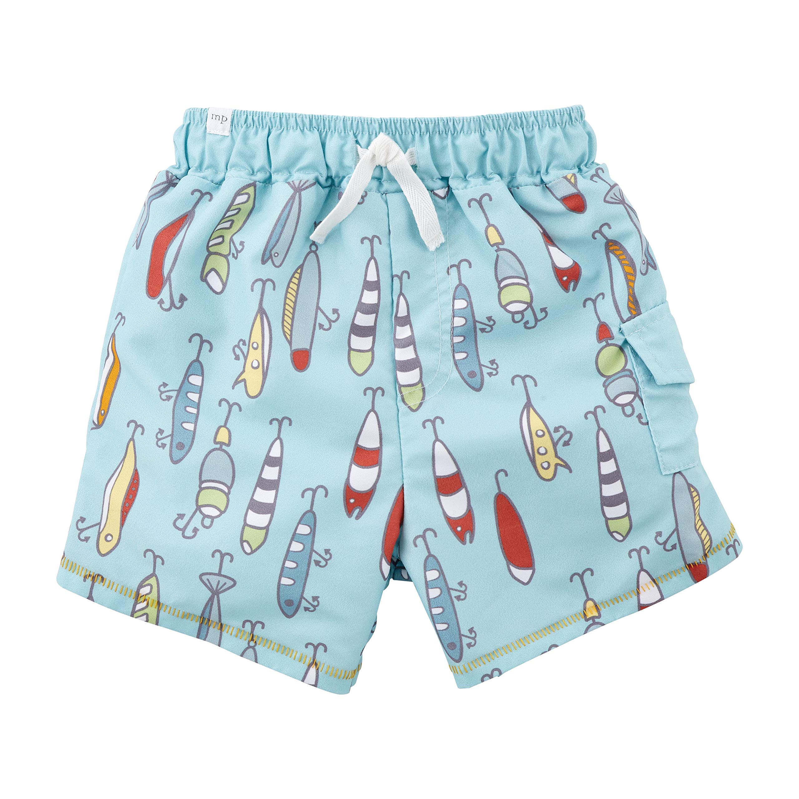 Mud Pie baby boys Fishing Lure ANIMAL SWIM TRUNKS, Fish, 2-3T US