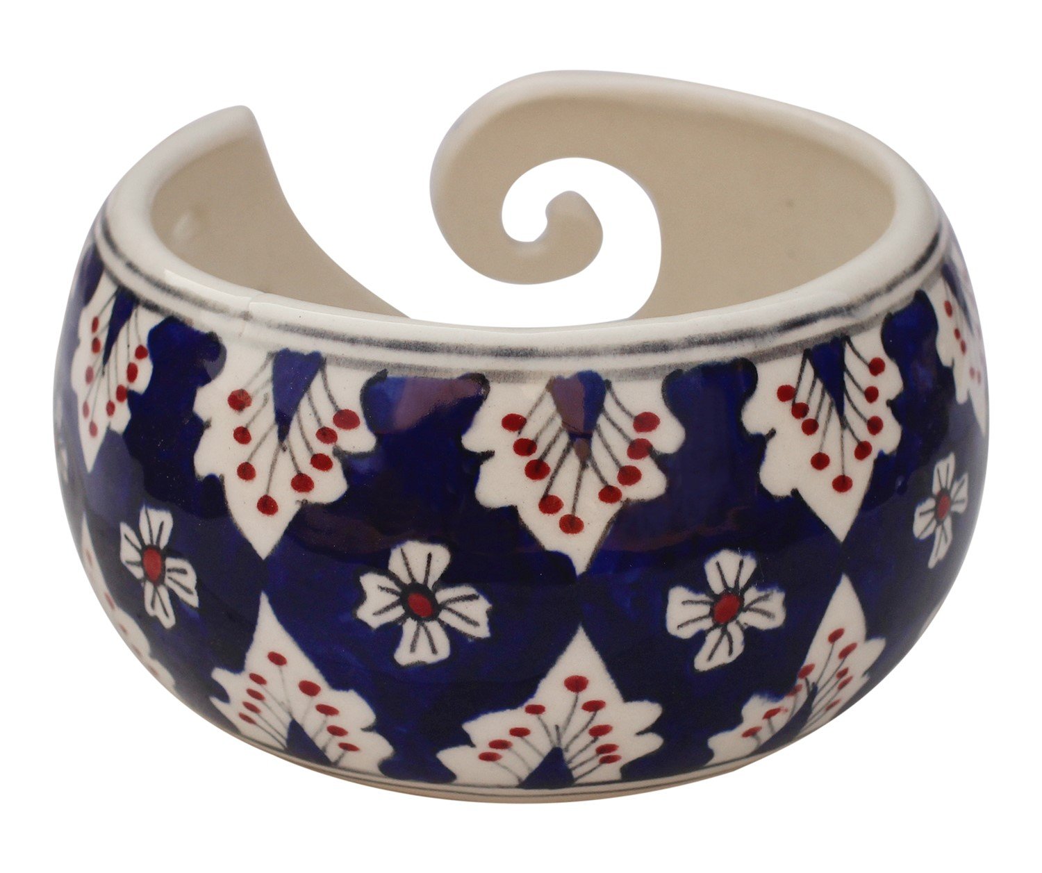 7-Inch Ceramic Yarn Bowl for Knitting and Crocheting with Smooth Spiral Outlet β Tangle-Free Yarn Organizer by ABHANDICRAFTS (AB-BOWL-022)