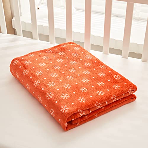 Joyreap Christmas Baby Blanket for Toddler Boys and Girls, Flannel Fleece Blanket Red n White Snowflake Design, Kids Bed Sofa Blanket for All Season - 27x39 inches