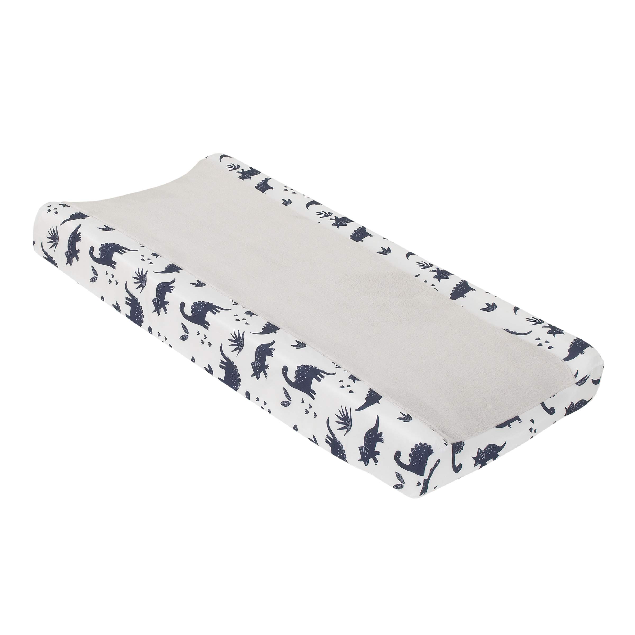 Carter's Dino Adventure Super Soft Gray and White Coral Fleece Changing Pad Cover