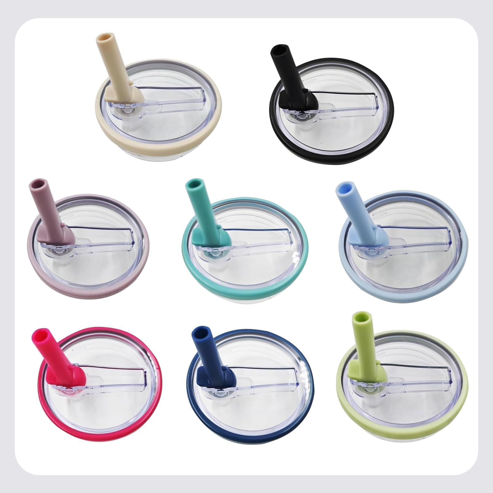 3Pcs 30oz Tumbler Straw Flip Lid Replacement Compatible with Stanley Quencher, Reusable Tumbler Cover for Cup and 30 oz Flip Straw Lid,Spill Proof Splash Resistant Tumbler Lids