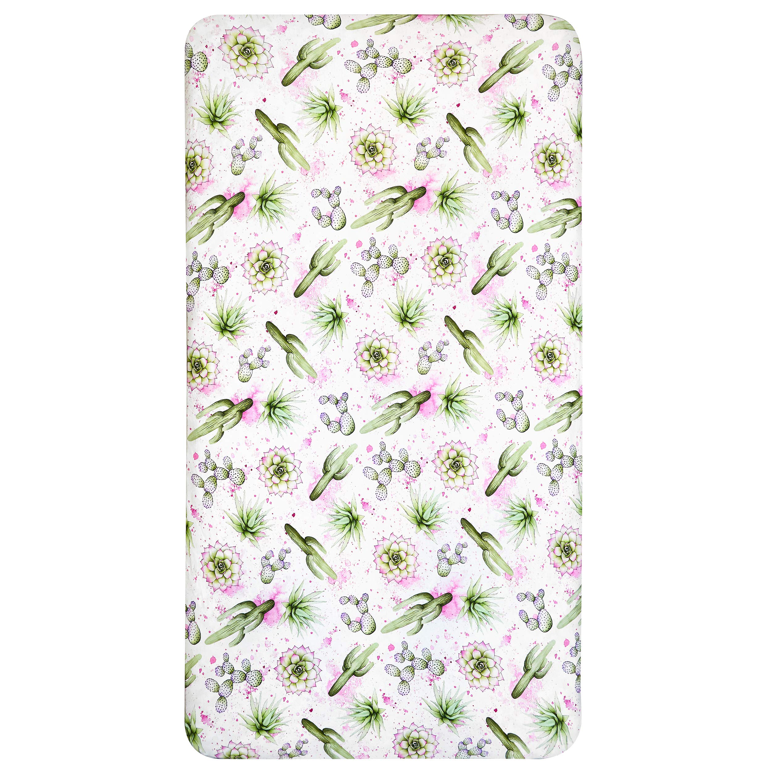 Cactus Design Crib Sheet | Extra Soft Jersey Knit Cotton | Southwest Theme
