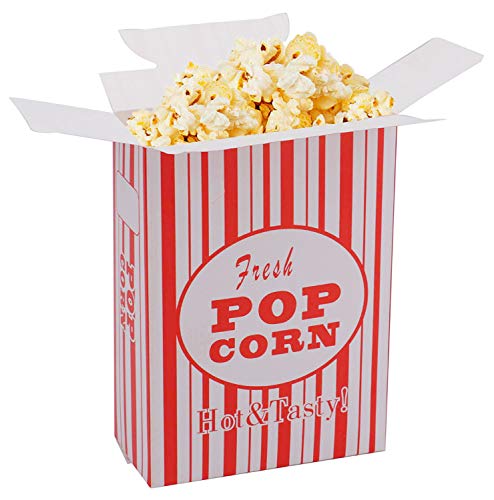Bekith 100 Pack Paper Popcorn Boxes, Close-Top Popcorn Containers Cups Bucket for Movie Party and Theater Night