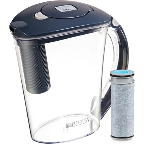 Brita Large Water Filter Pitcher for Tap and Drinking Water with 1 Stream Filter, Lasts 2 Months, 10-Cup Capacity, BPA Free, Carbon