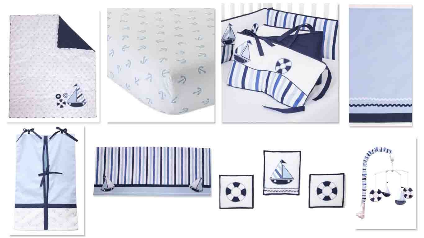 Bacati - Mix N Match Ikat Zigzag/Chevron Nursery Storage (Changing Table Storage Runner, Blue Stripes)