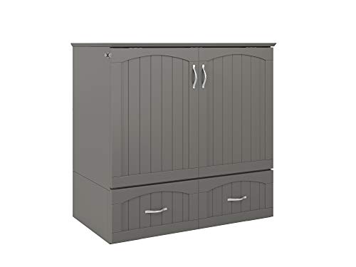 AFI Southampton Murphy Bed Chest with Charging Station, Twin XL, Grey