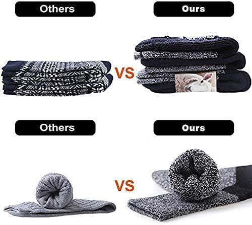 2 Pairs Merino Wool Heated Socks Mens Winter Thermal Warm Socks
