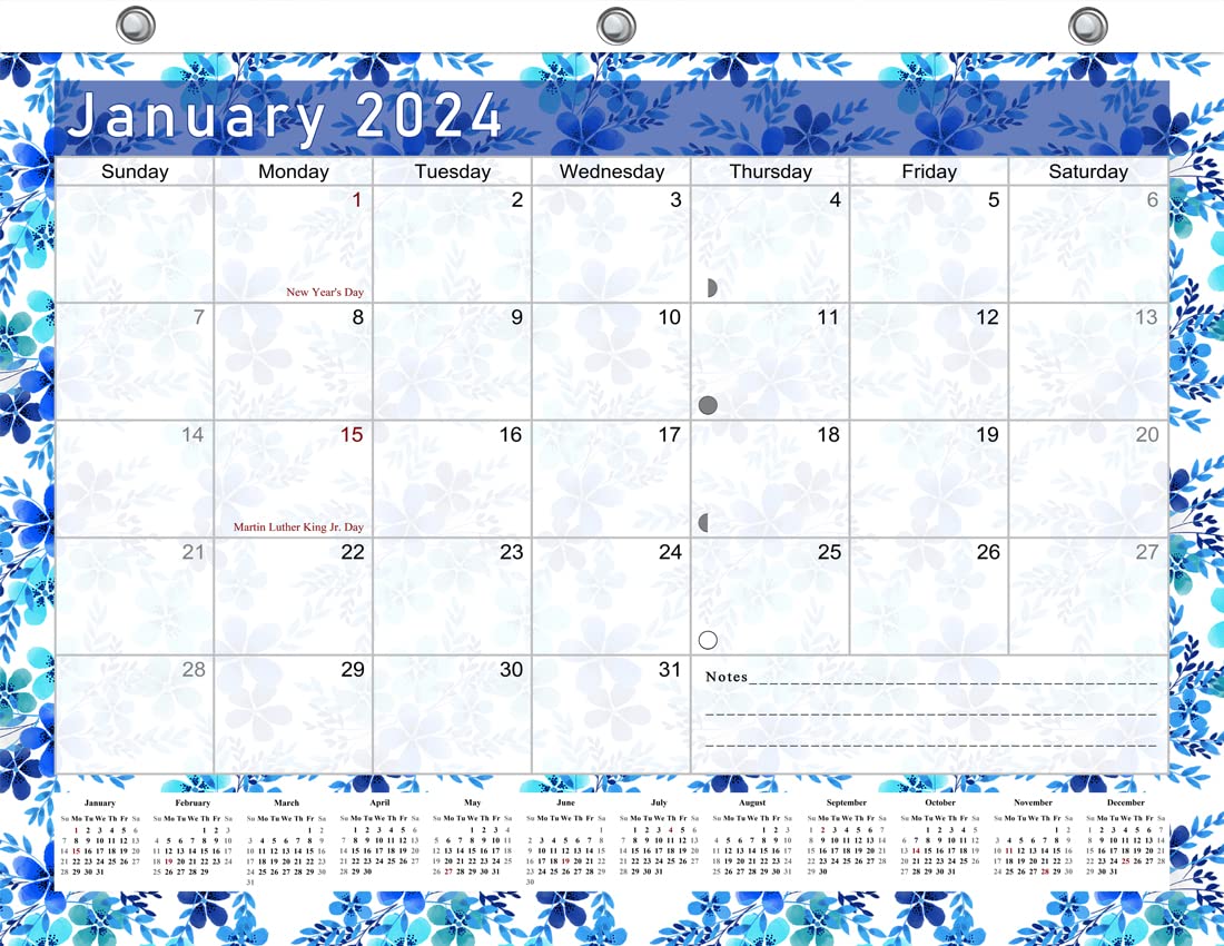 2023-2024 Calendar 16 Months Student Calendar/Planner for 3-Ring Binder, Desk, or Wall -v022