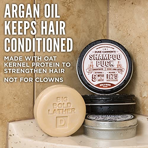 Duke Cannon Supply Co. Men's Shampoo Puck, Gold Rush - Over 175 Washes, Sulfate-Free, 4.5 oz (Pack of 1)