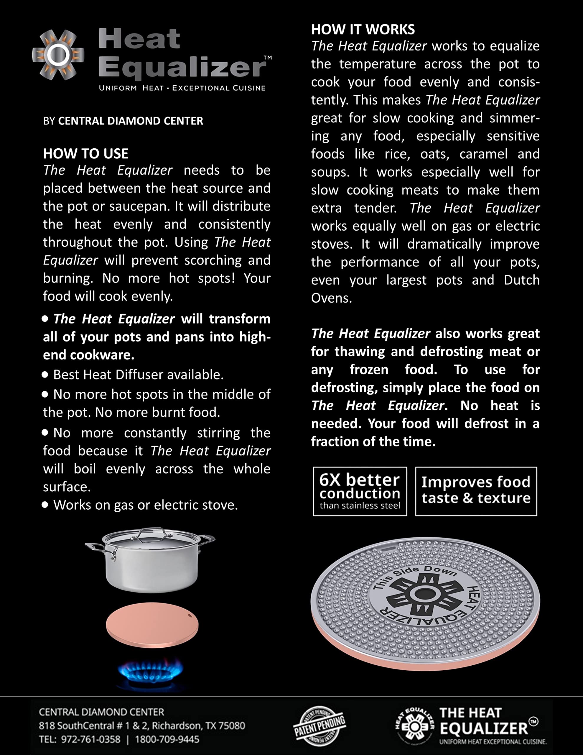 6 inch None Stick Copper finish Heat Equalizer-Heat Diffuser for Gas Stoves – Aluminum & Copper Alloy Hot Plate for Even Cooking-Burner Cover & Simmer Plate