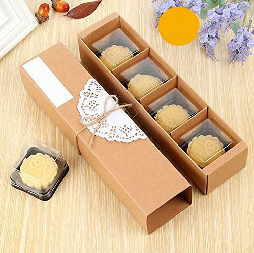 50 Pack black bottom Clear cover plastic mini cake box - muffin box - moon cake box - mung bean cake snow Mei Niang box(bottom 2 1/2 Inch X high 1-1/2 Inch)