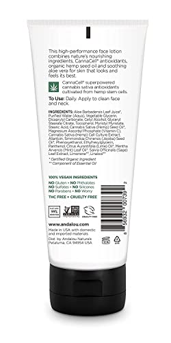 Andalou Naturals CannaCell MEN Comforting Face Lotion, 3.1 Ounce