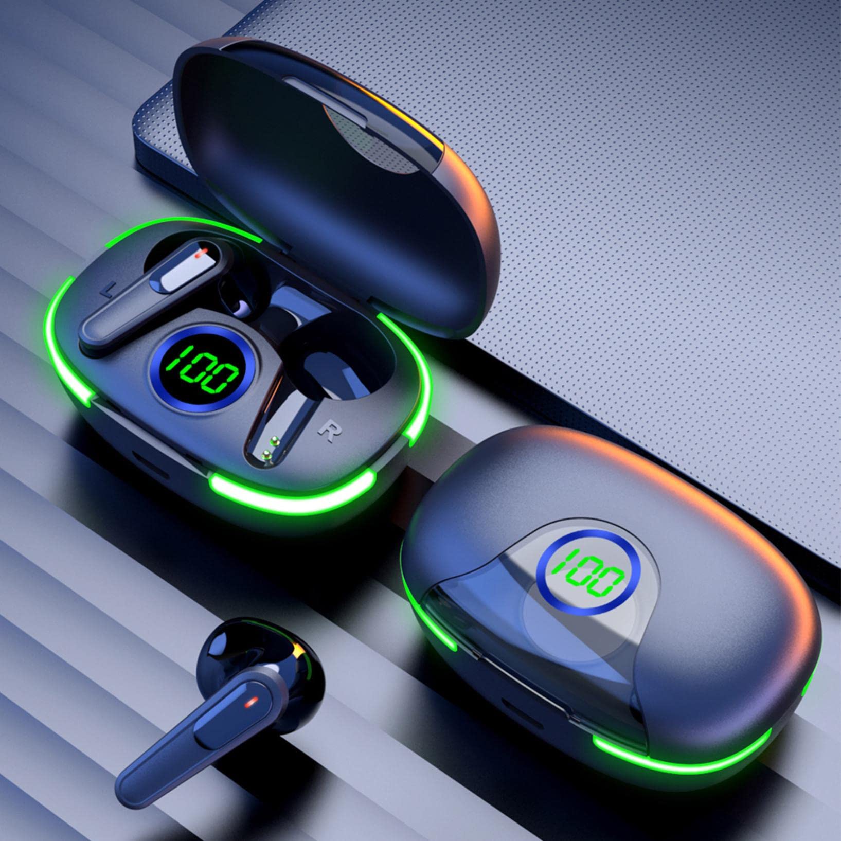 2022 New Bluetooth Earbuds Wireless Earbuds Bluetooth 5.1 Digital Display Noise Reduction Bluetooth Headset Wireless Earbuds Headset for Sports and Gym