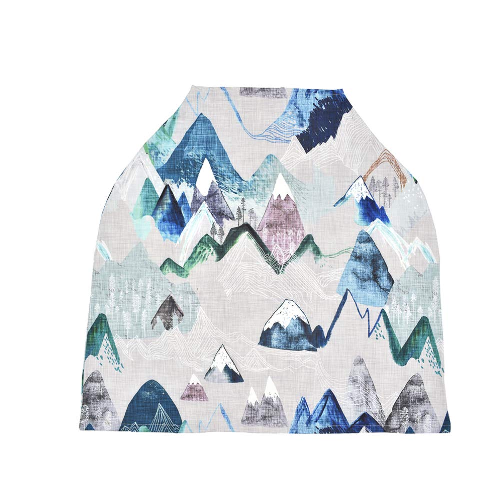 Canopy Cover Breathable Mountain Background Baby Stroller Carseat Cover Shopping Cart Scarf for Baby Breastfeeding