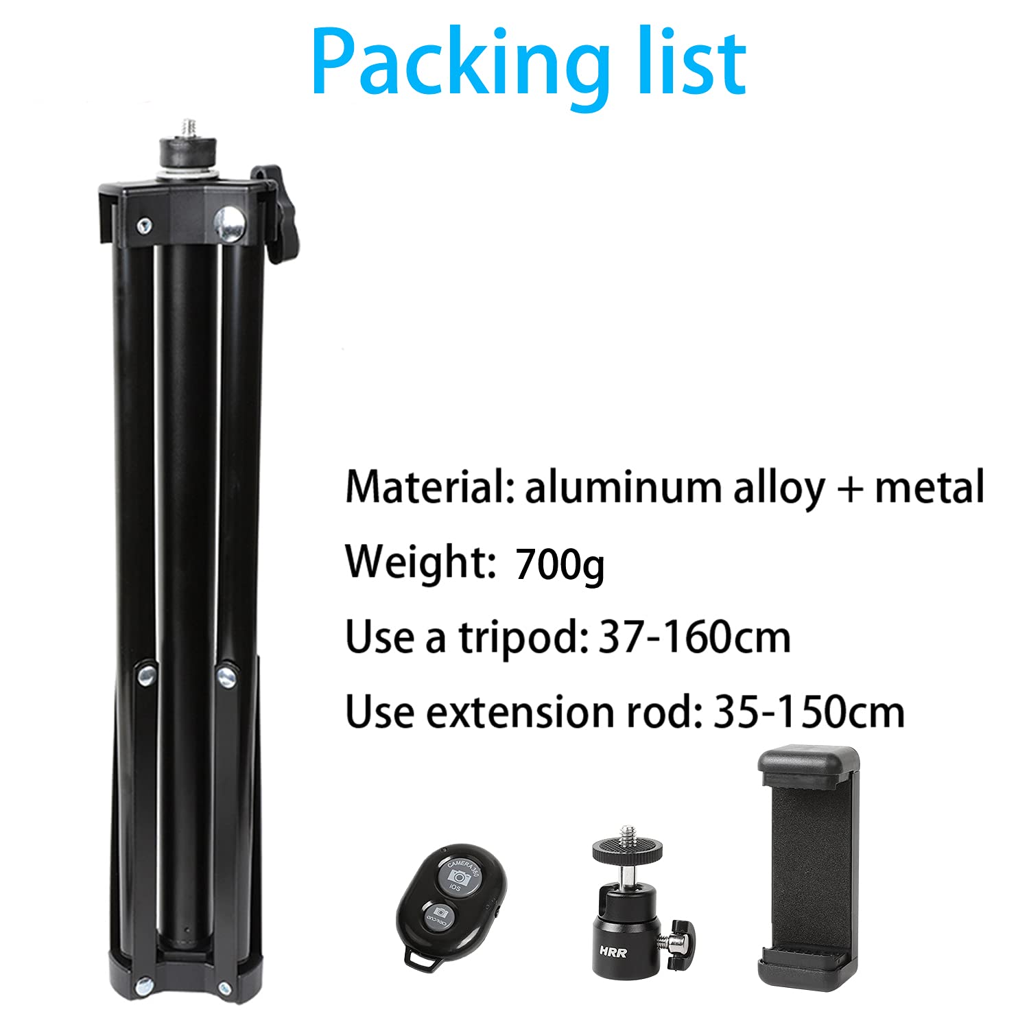 PellKing 2in1 Tripod Extension Rod 59in Adjustable Selfie Stick with Phone Clip for DJI OM4 SE 5/Osmo Mobile 6 3 2/Feiyu Zhiyun and More Hand Held Gimbal Stabilizer Accessories