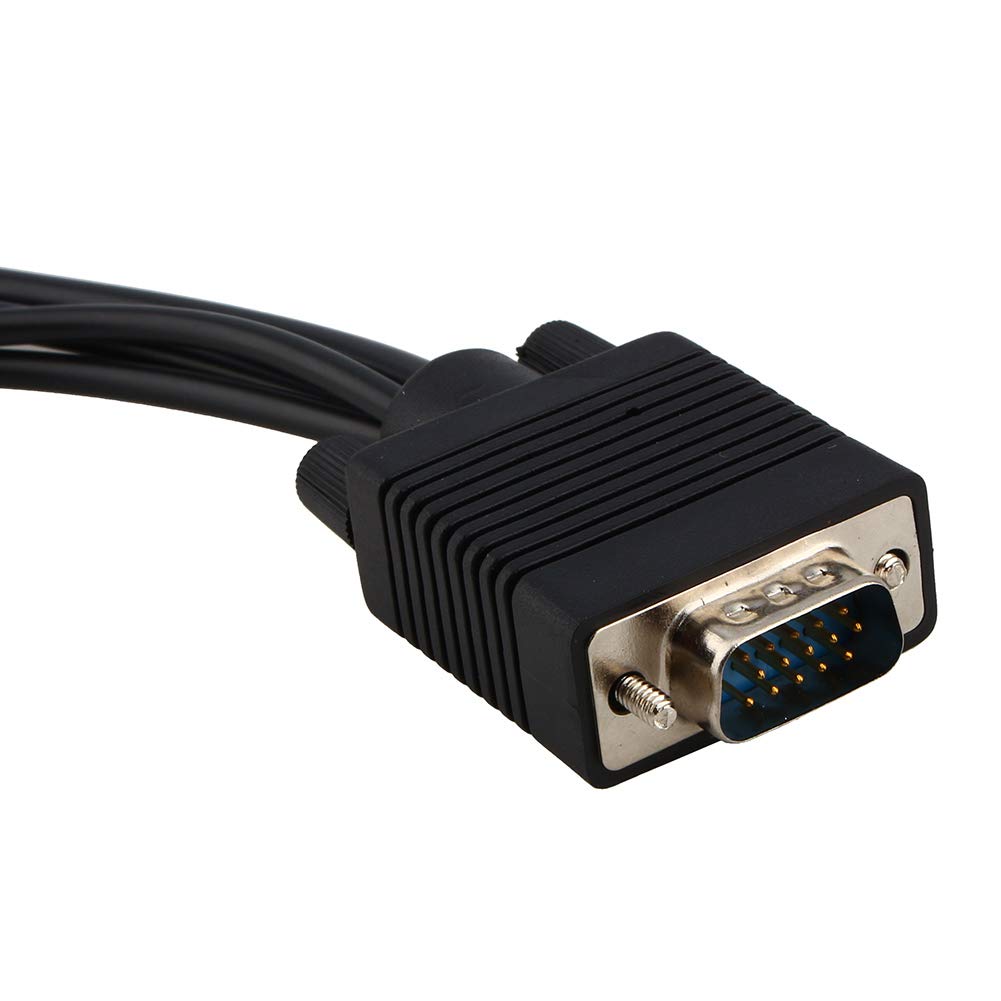 Delaman Cable Adapter, Standard Sub-D VGA Input SVGA to S-Video 3 RCA Jack Video TV AV Converter Cable Adapter for PC Laptop Desktops