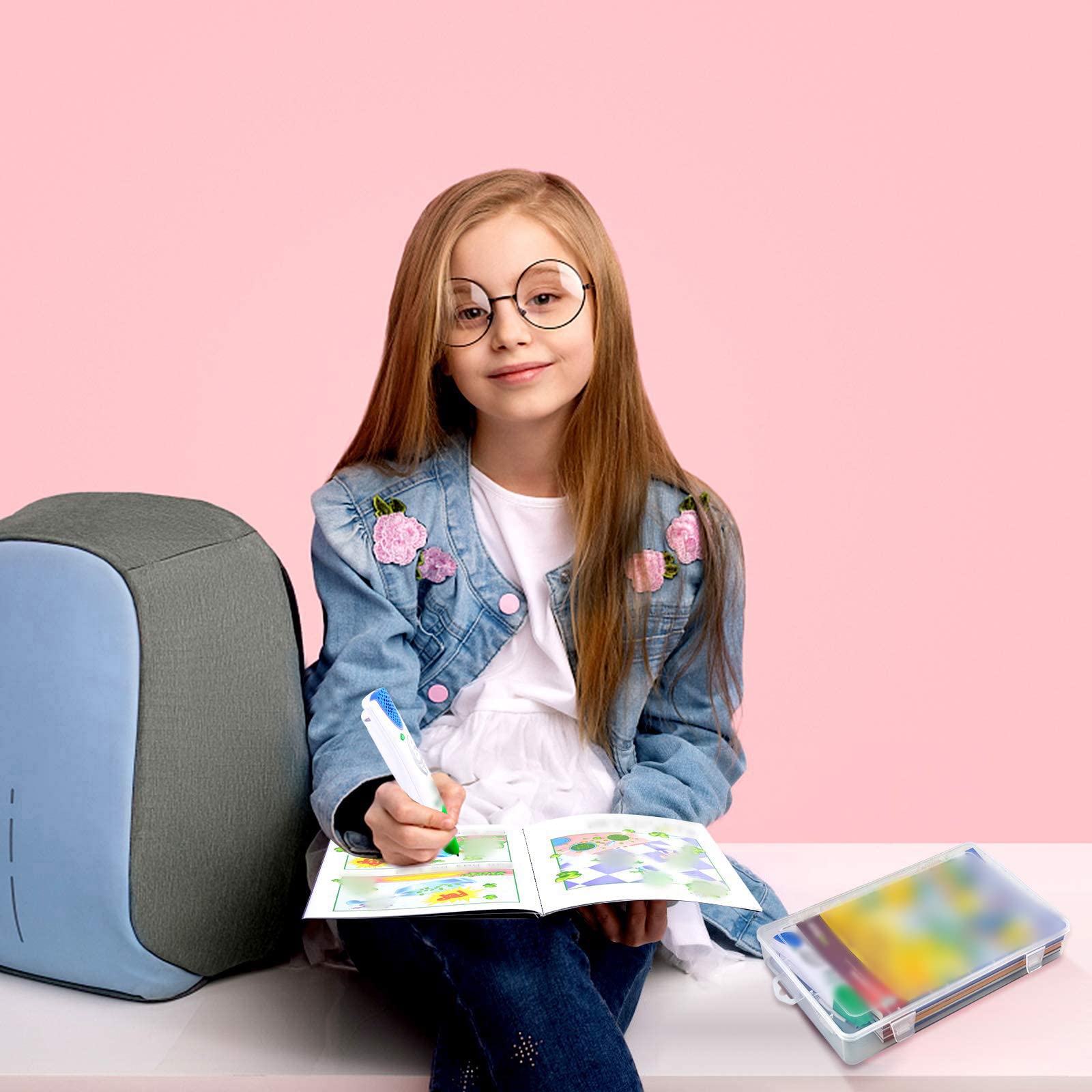 Case Compatible with Leapfrog LeapReader System Learn-to-Read 5-Book Bundle,10 Book Mega Pack, Box Also fits for Learn to Read, Volume 1, 2 USB Cable (Case Only