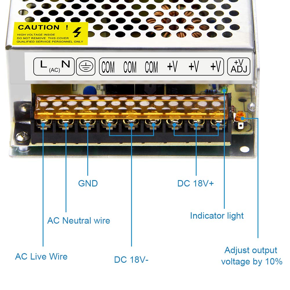 SHNITPWR 18V 10A 180W Power Supply Adapter Transformer AC 110V 220V to DC 18 Volt 10amp 9A 8A 7A 6A 5A 1A Converter LED Driver 3 Output Ports for LED Light 3D Printer CCTV Camera