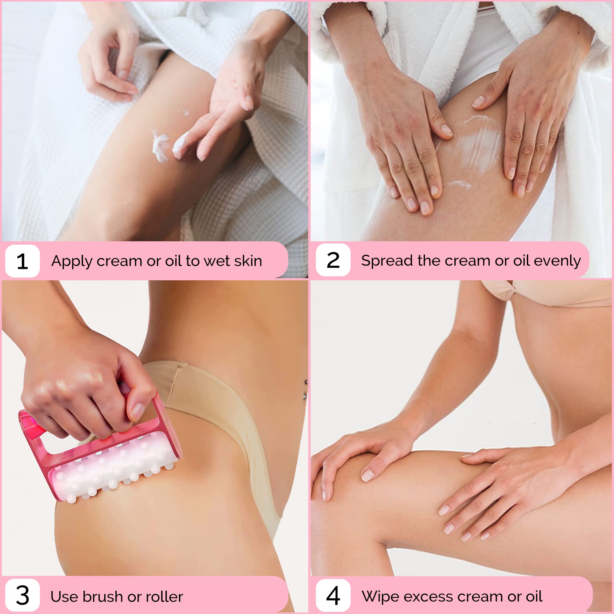 Andlane Anti Cellulite Massager – Cellulite Remover Brush Mitt and Roller - Body Shower Scrubber Exfoliator - Use with Cream & Oils